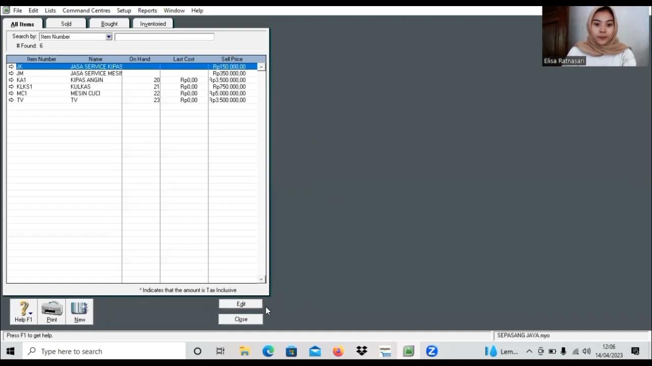 TUTORIAL MENGINPUT SALDO AWAL PERSEDIAAN DAN MEMBUAT TRANSAKSI DI APLIKASI MYOB - YouTube