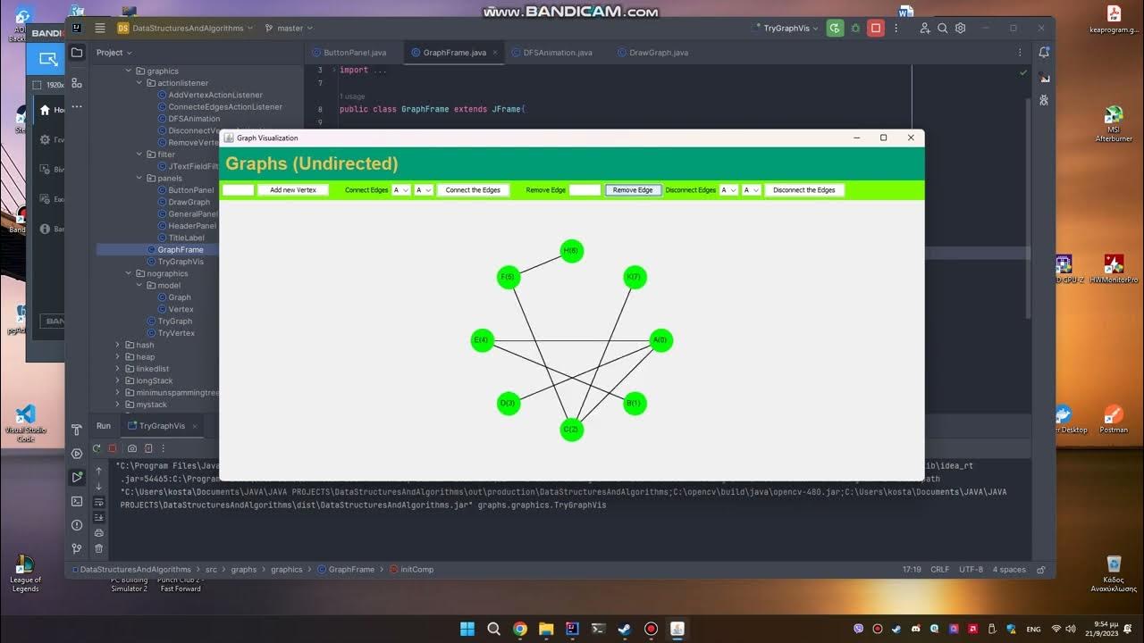 Undirected Graph Using Java Swing Youtube
