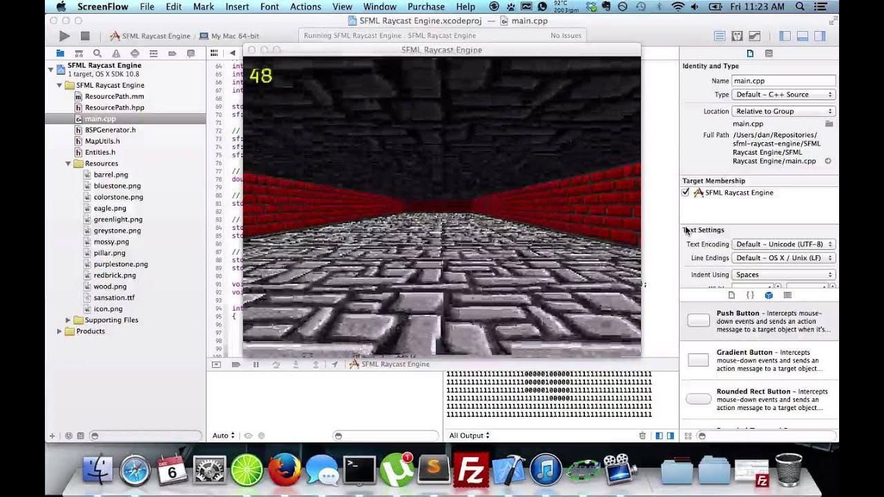 SFML Raycasting 3 - BSP Generated Map, Performance Boosts for Floor Casting, and a Pillar - YouTube
