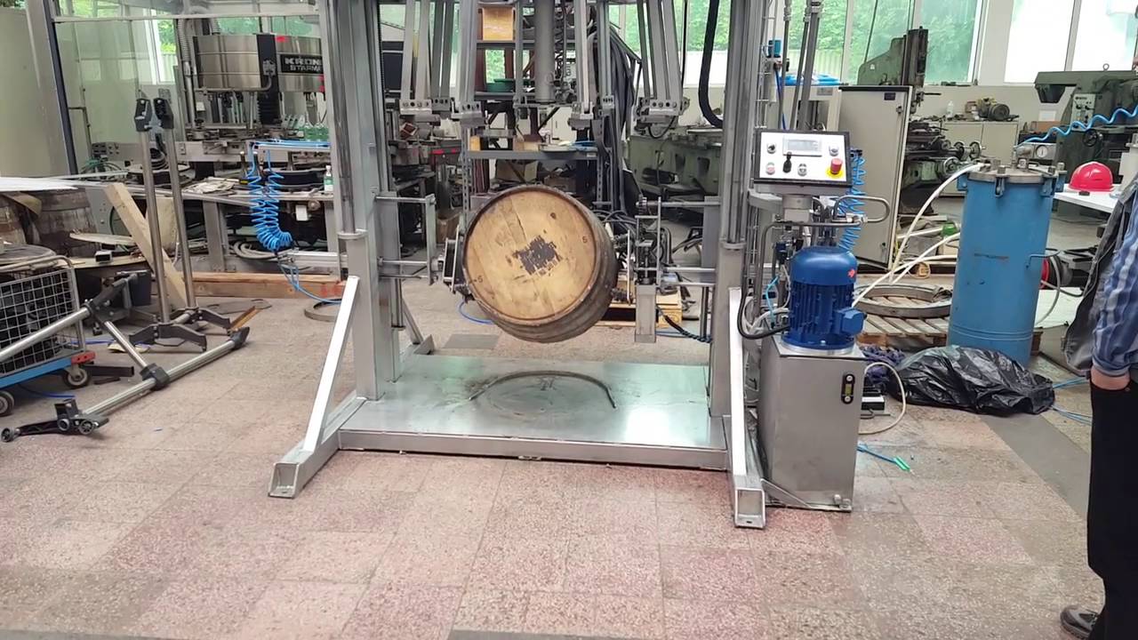 Barrel hoop press machine - YouTube