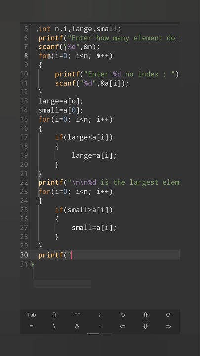 Largest and smallest number || C PROGRAMMING|| #coding #trending #viral #shorts #short - YouTube