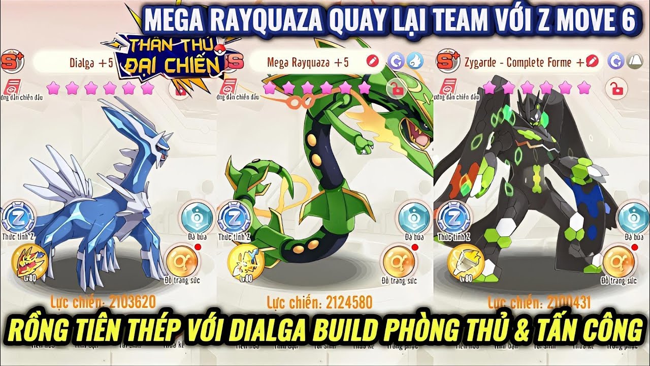 Thần Thú Đại Chiến - Nâng lại Mega Rayquaza Z Move 6 đi Rồng Tiên Thép ...