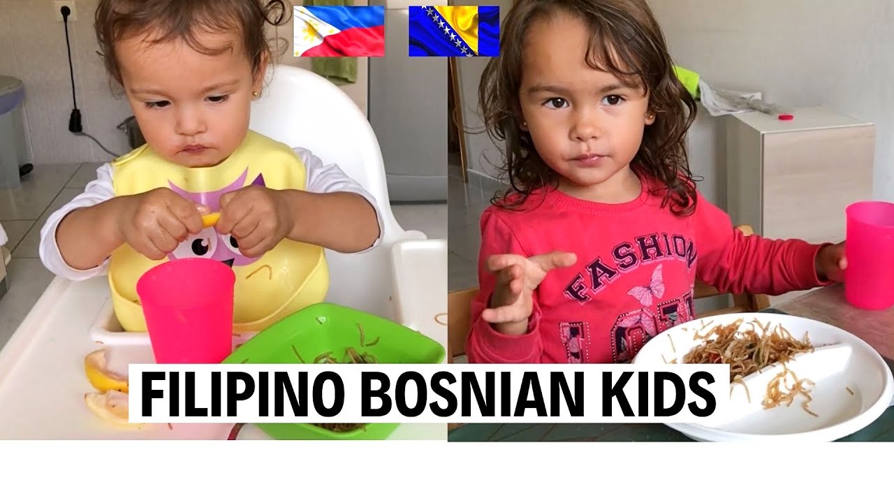 Filipino Bosnian Kids eating a Filipino Food Called Pancit | FILIPINO ...