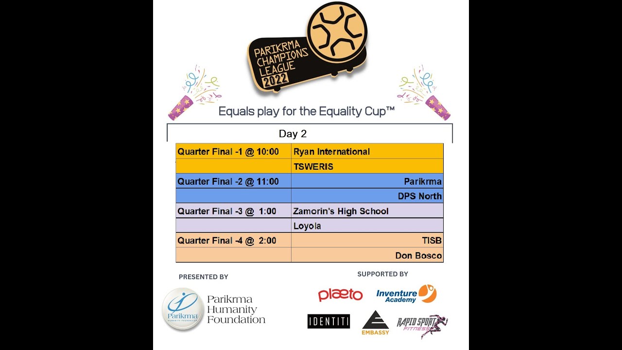 Parikrma Champion League - Equality Cup 2022 (10th Edition) - Day 2 ...