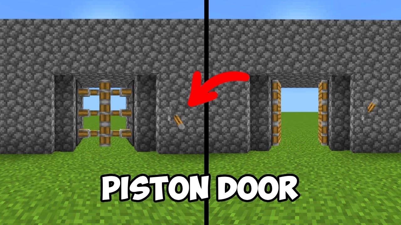 Minecraft: How to make a Piston Door In BEDROCK! - YouTube