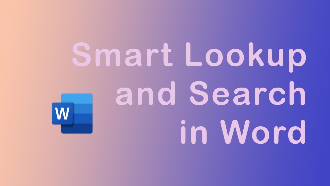 How to use smart lookup and search in Word - YouTube