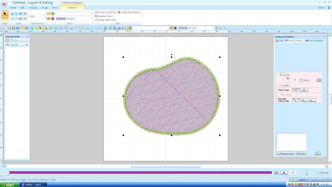 Brother PE Design Next: Fill Stitch (Lesson 6) - YouTube