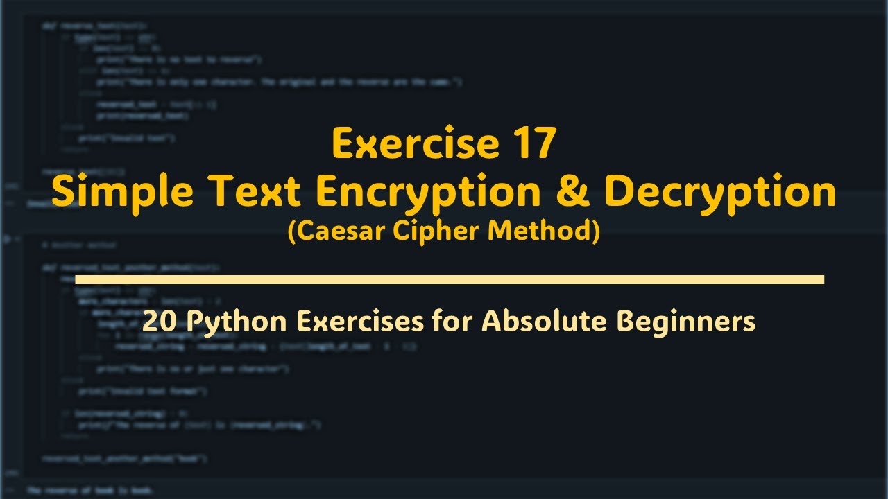 Simple Text Encryption & Decryption (Caesar Cipher Method) - YouTube