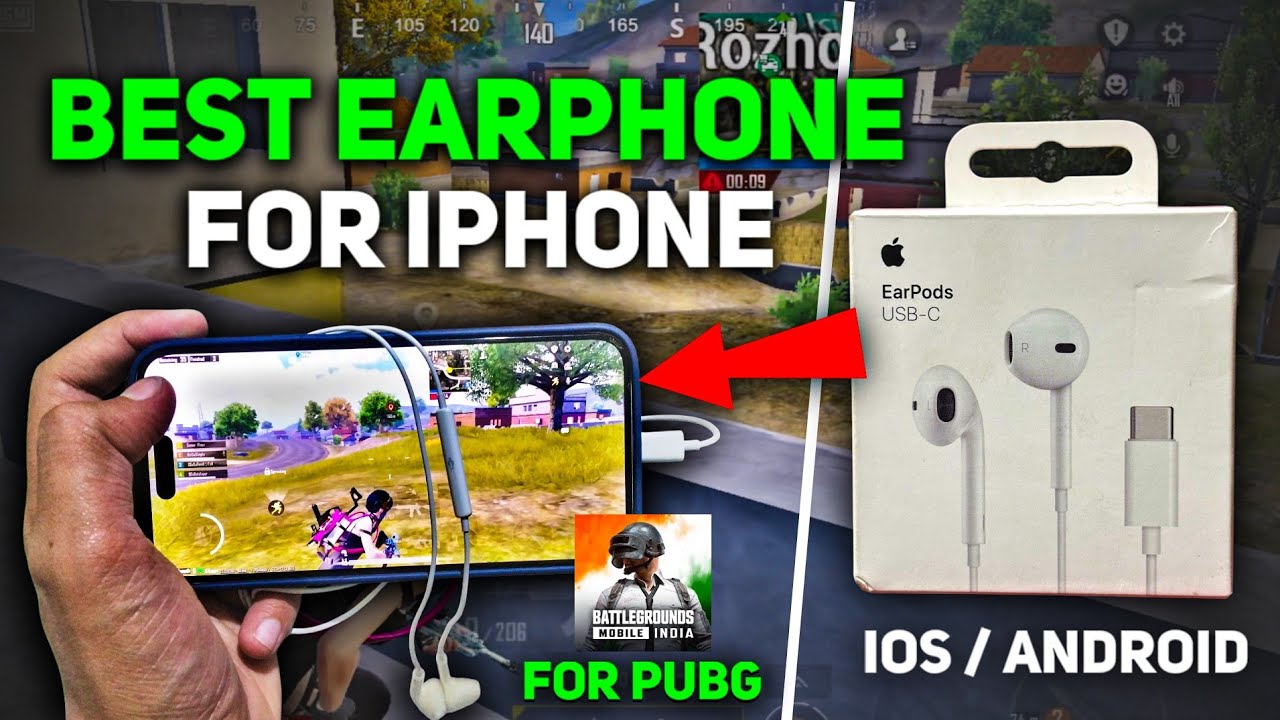 Best Earphone for iPhone for PUBG BGMI | Apple Wired Type-C, Lightning ...