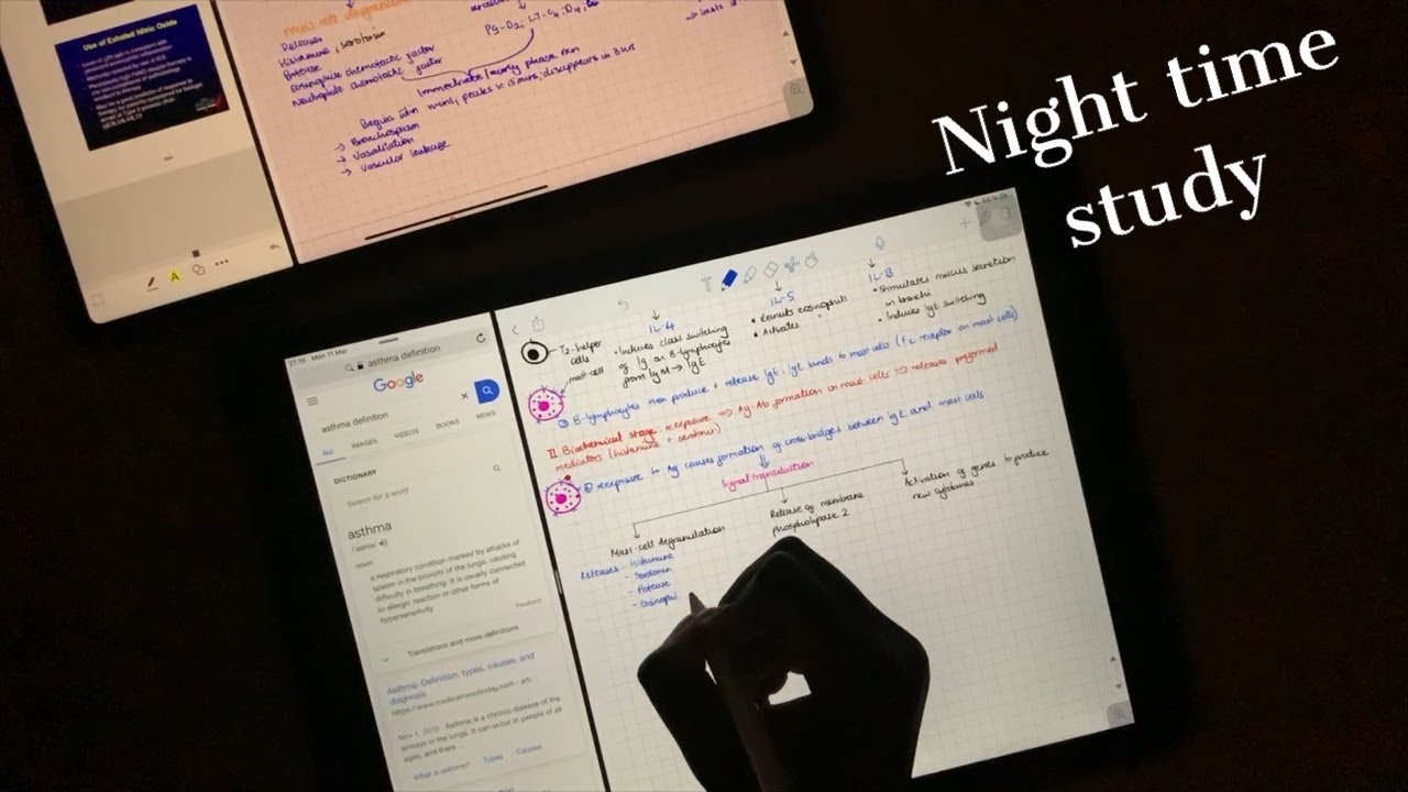My night time study setup| Paperless Student - YouTube