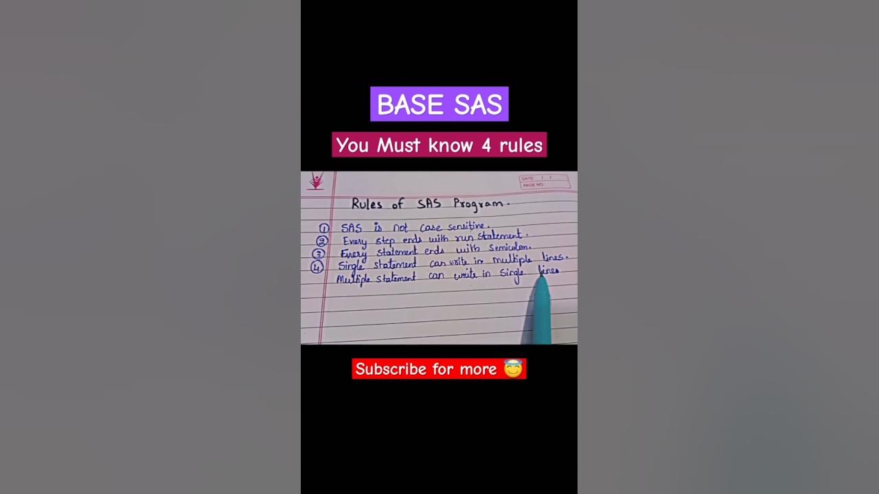 sas programming for beginners . #sas notes 📒 - YouTube