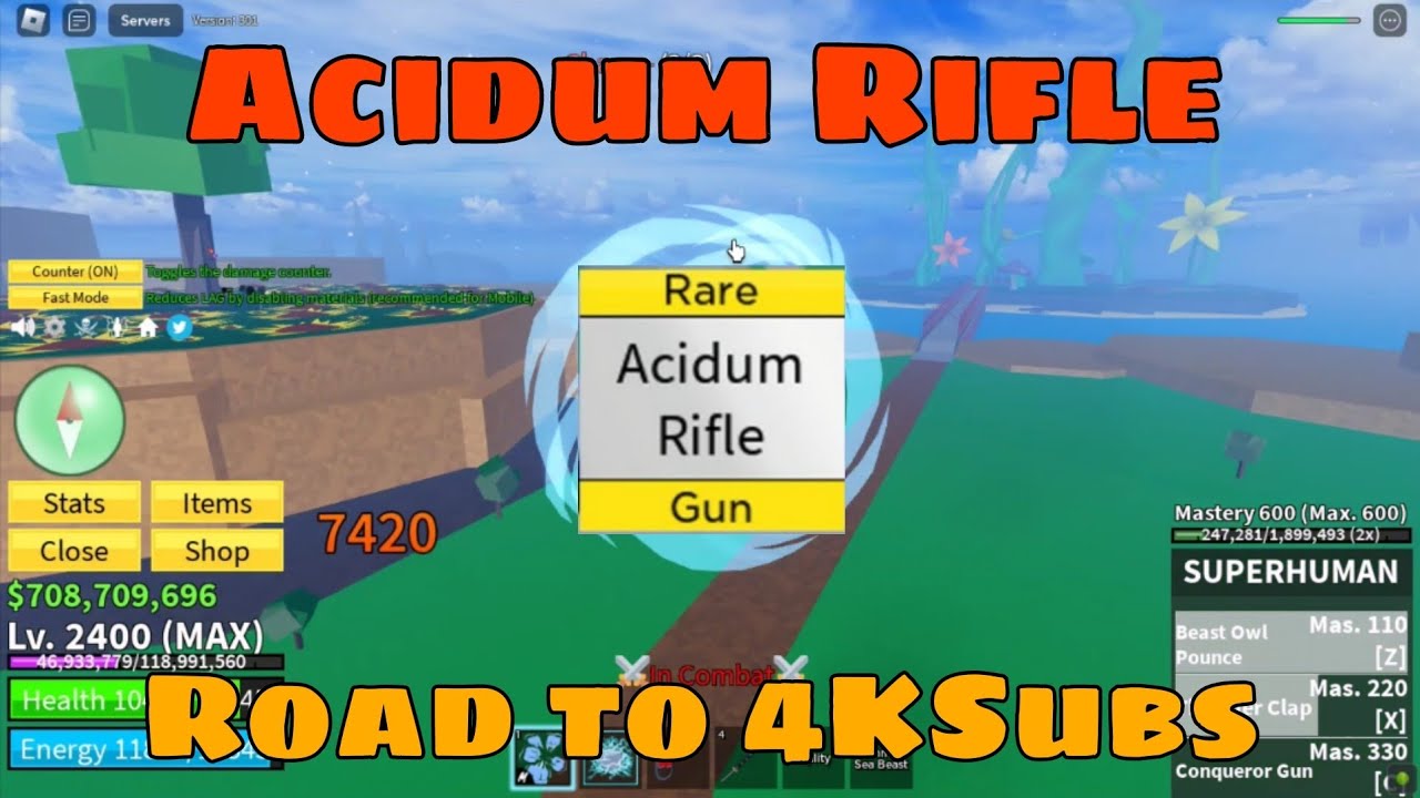Acidum Rifle 』 Pvp Bounty Hunting | Blox Fruits | Update 17.3 | Roblox ...