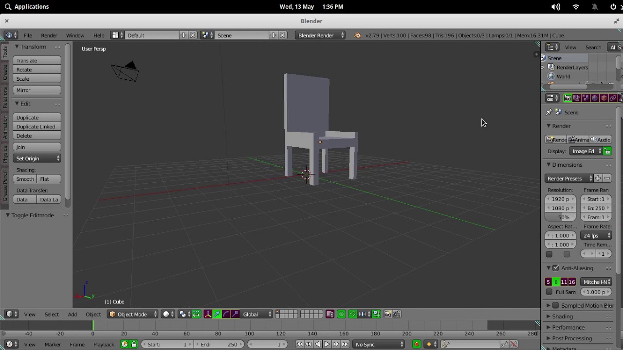 Chair blender project - YouTube