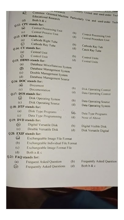 most important abbreviation computer hardware mcq series any ...