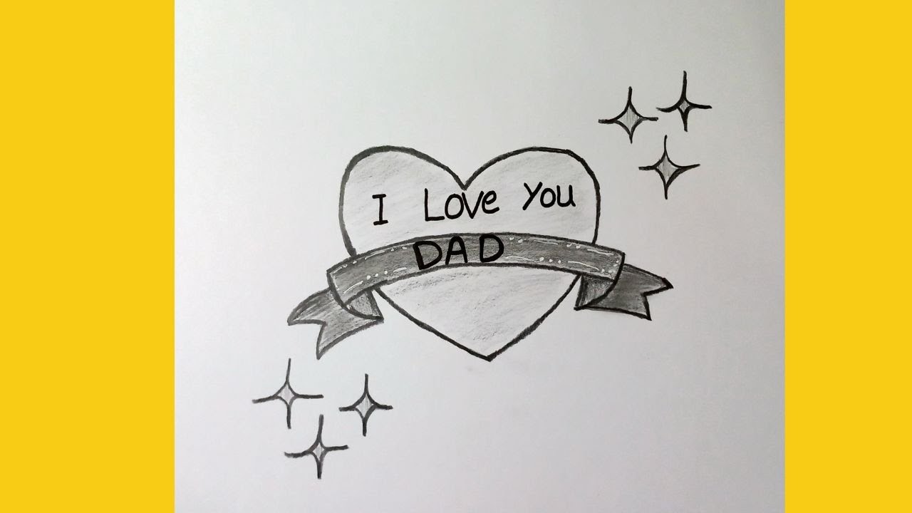 father's day drawing | how to draw easy father's day drawing step by ...