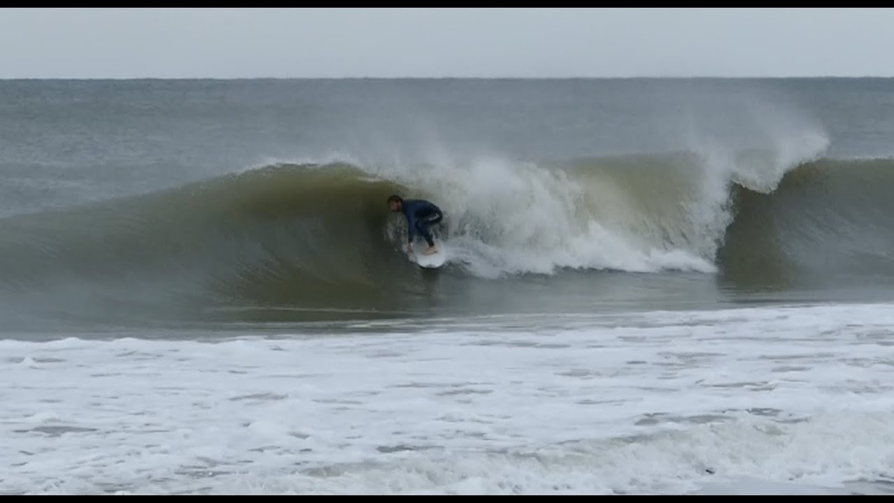 Glassy small (but perfect) barrels surfing in Denmark - YouTube