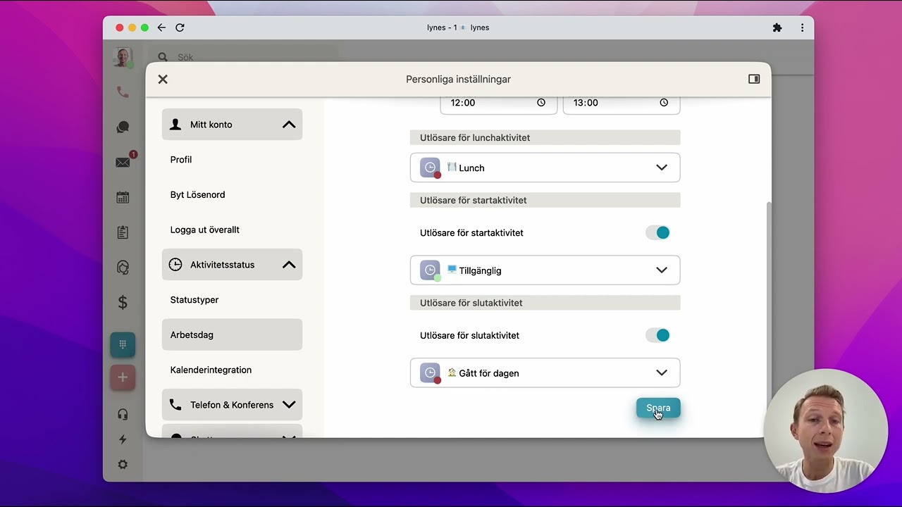 Hantera din arbetsdag för automatisk aktivitetsstatus - YouTube