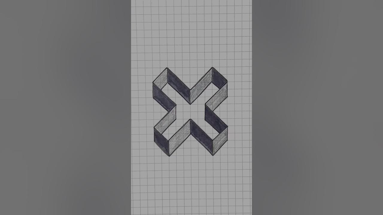 3d drawing || How to draw 3d cross ? #shorts #3d - YouTube