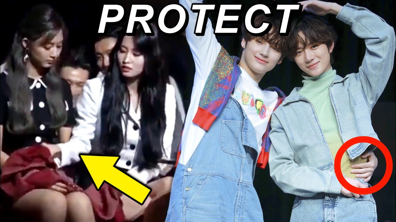 Kpop idols protecting others from wardrobe Malfunction - YouTube
