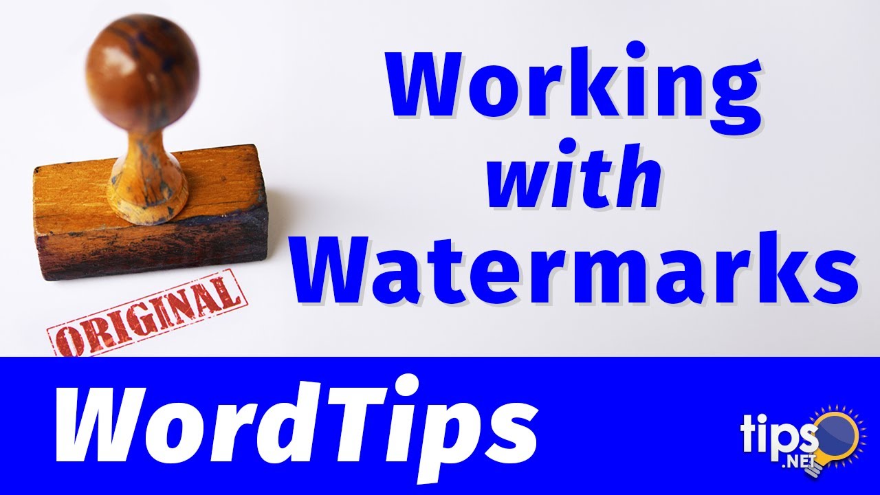Working with Watermarks - YouTube