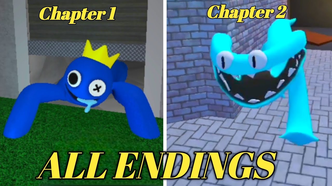 Rainbow Friends Chapter 1 V's Chapter 2 All Ending Gameplay #roblox ...