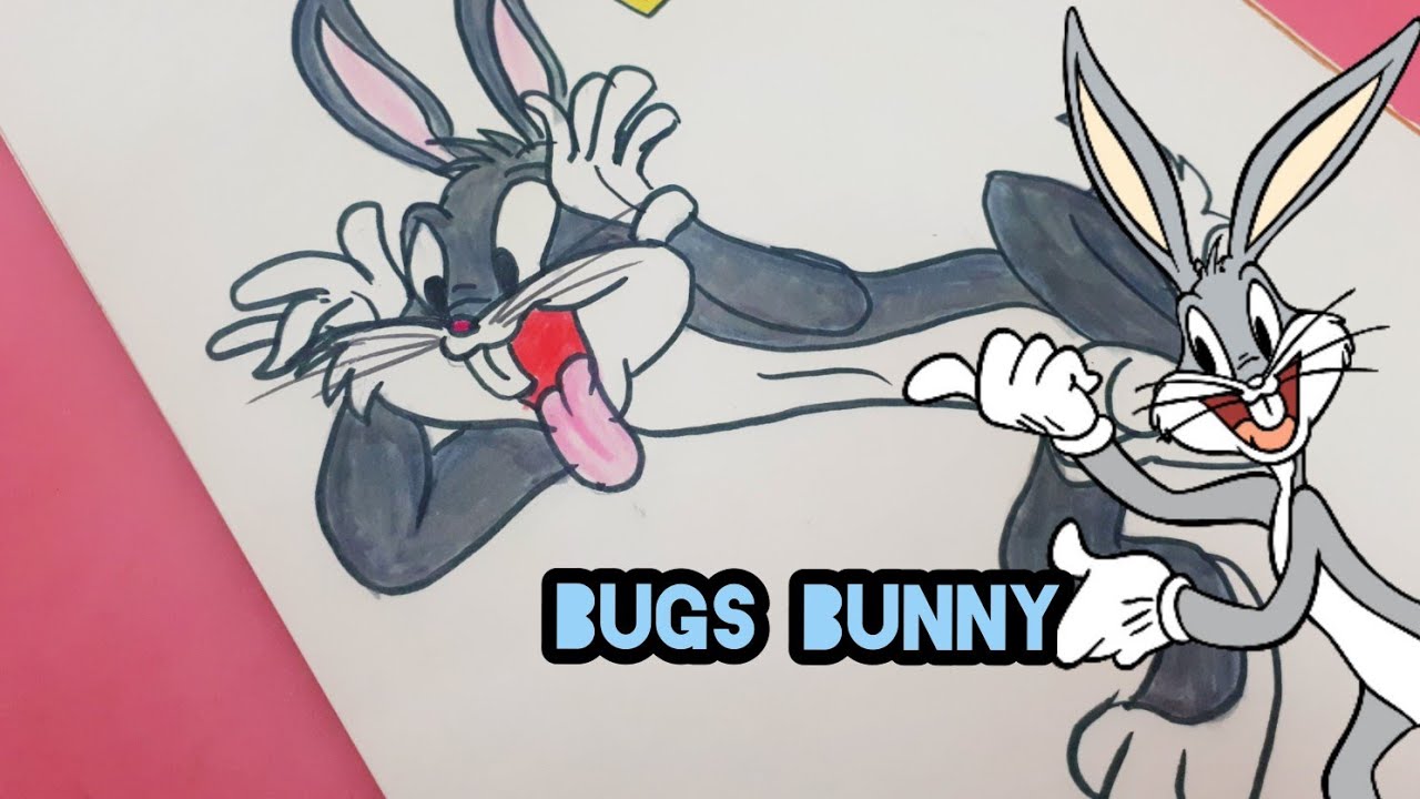 How to draw Bugs Bunny from Looney Tunes ,Speed Drawing - YouTube