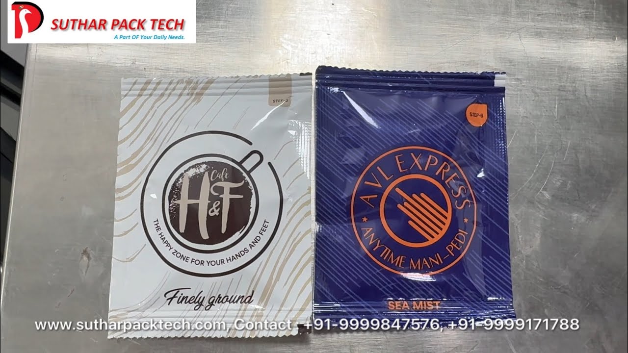 GMP Pneumatic Sachet Machine For Packing Pedicure Kit (Mfg By Suthar Pack Tech for AVL Express ...