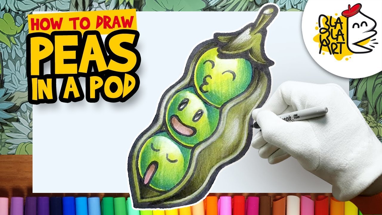 HOW TO DRAW PEAS IN A POD | Best Cartoon Drawing For Kids | BLABLA ART ...
