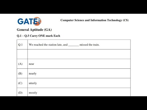 GATE CSE Question Paper 2023 GATE Response Sheet #gate #gate2023 # ...