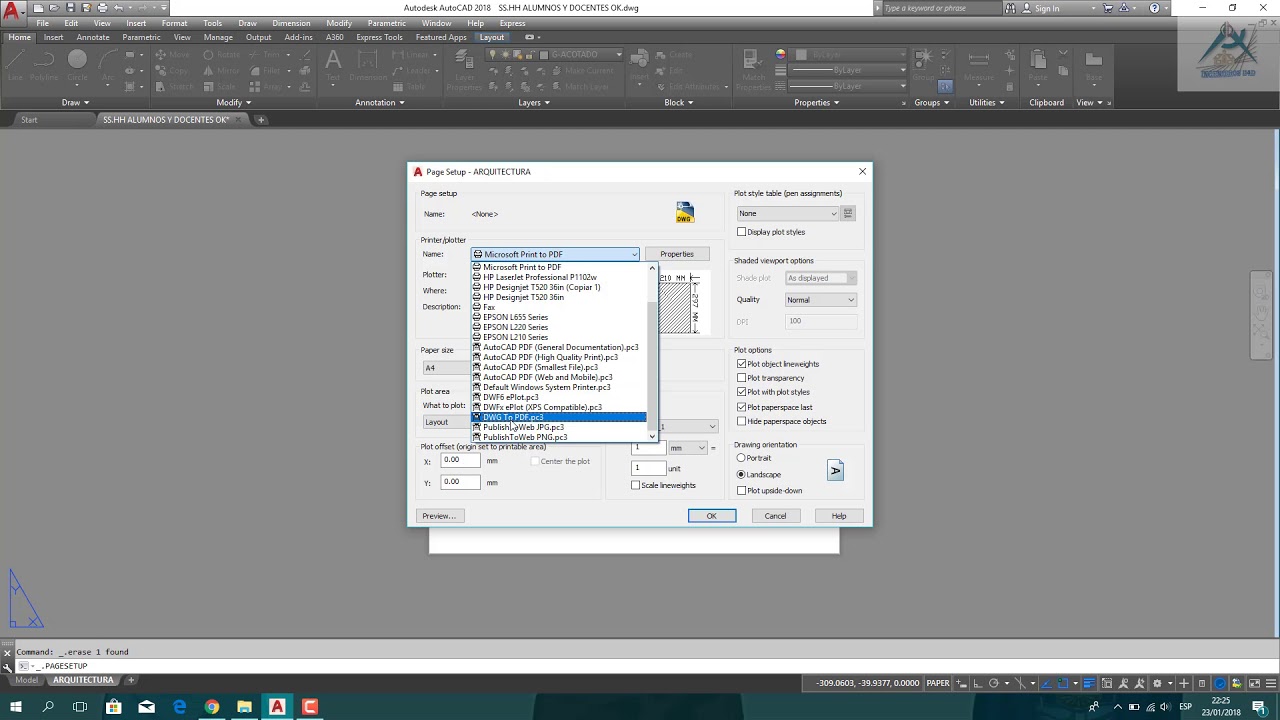 CONFIGURACION PARA PLOTEO AUTOCAD 2018 - YouTube