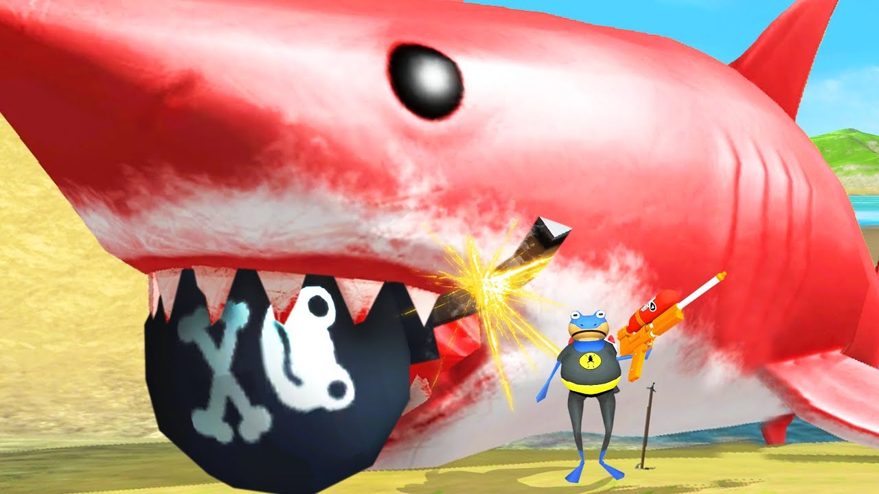 GIANT RED SHARK vs GIANT BOMB - Amazing Frog - Part 149 | Pungence ...