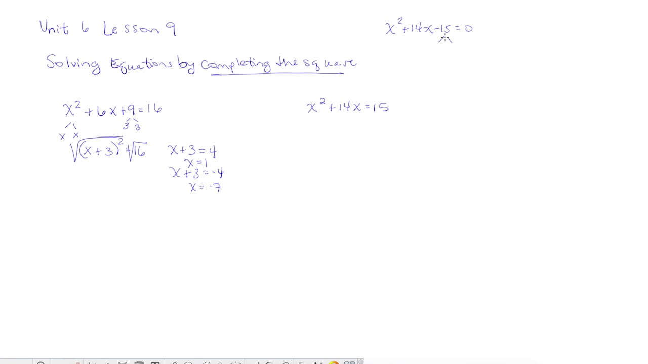 Algebra 1 Unit 6 Lesson 9 - YouTube