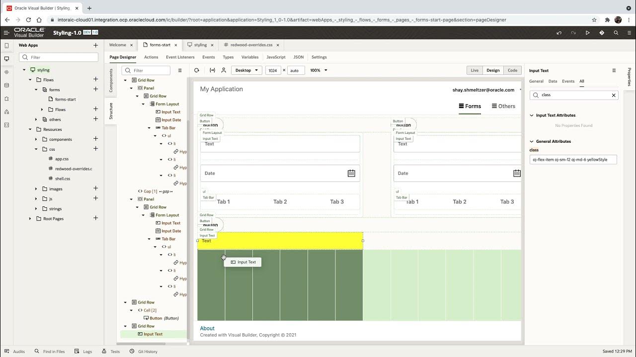 Skinning The Redwood Theme in Oracle Visual Builder - YouTube