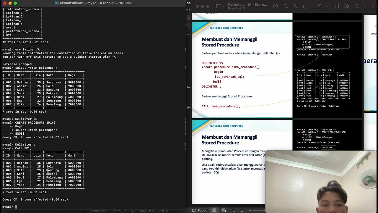 STORAGE PROCEDURE DAN FUNCTION - SISTEM BASIS DATA - YouTube