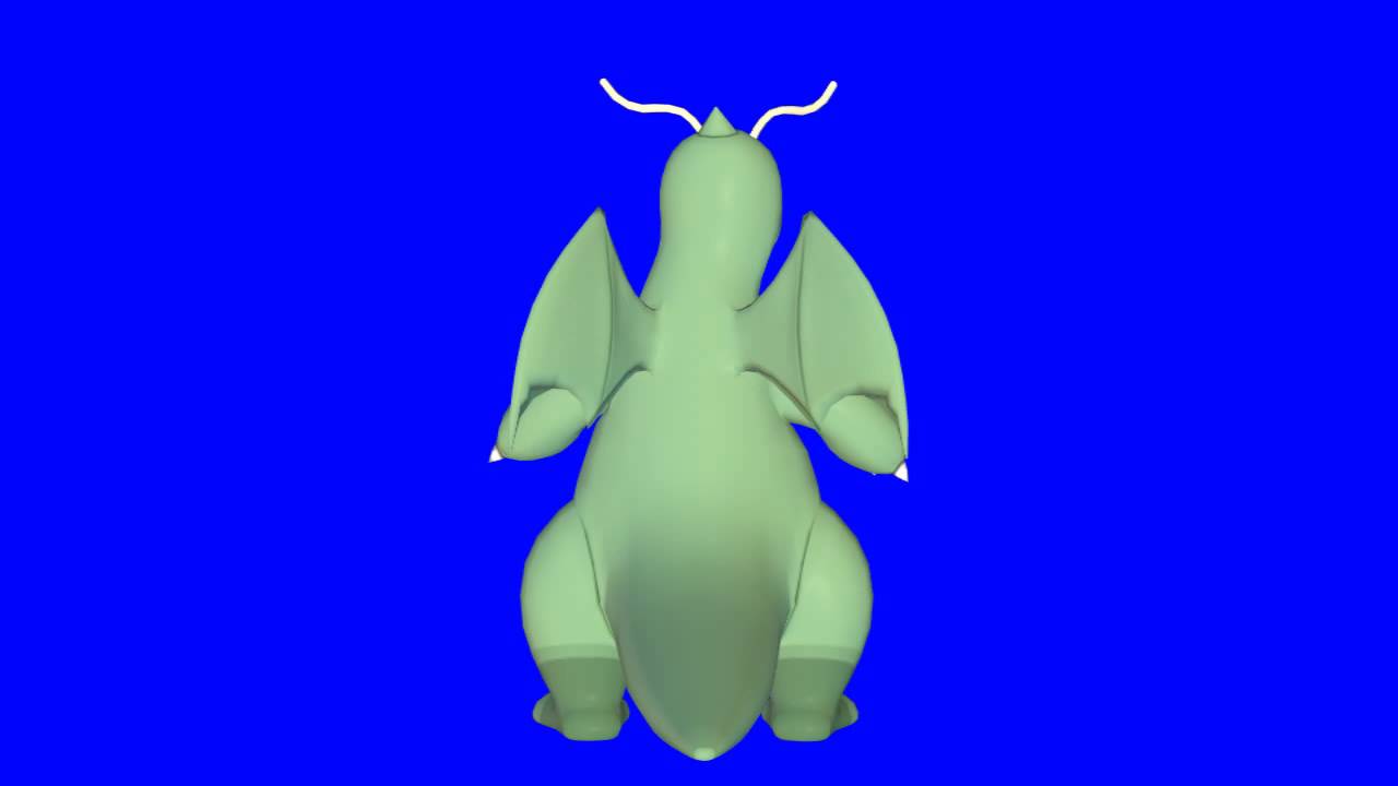 Dragonite 2 animated back (pokemon) chroma - YouTube