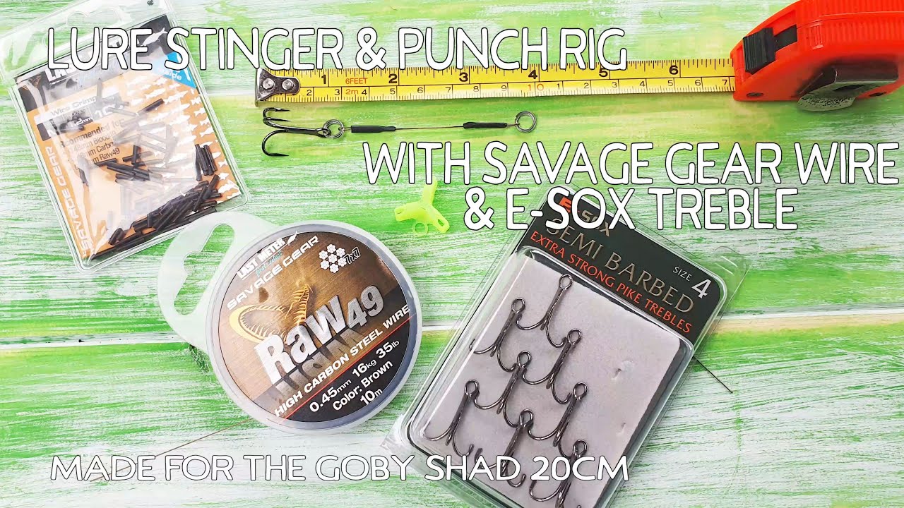 Making a Punch rig and back stinger for soft lures, Savage Gear and E ...