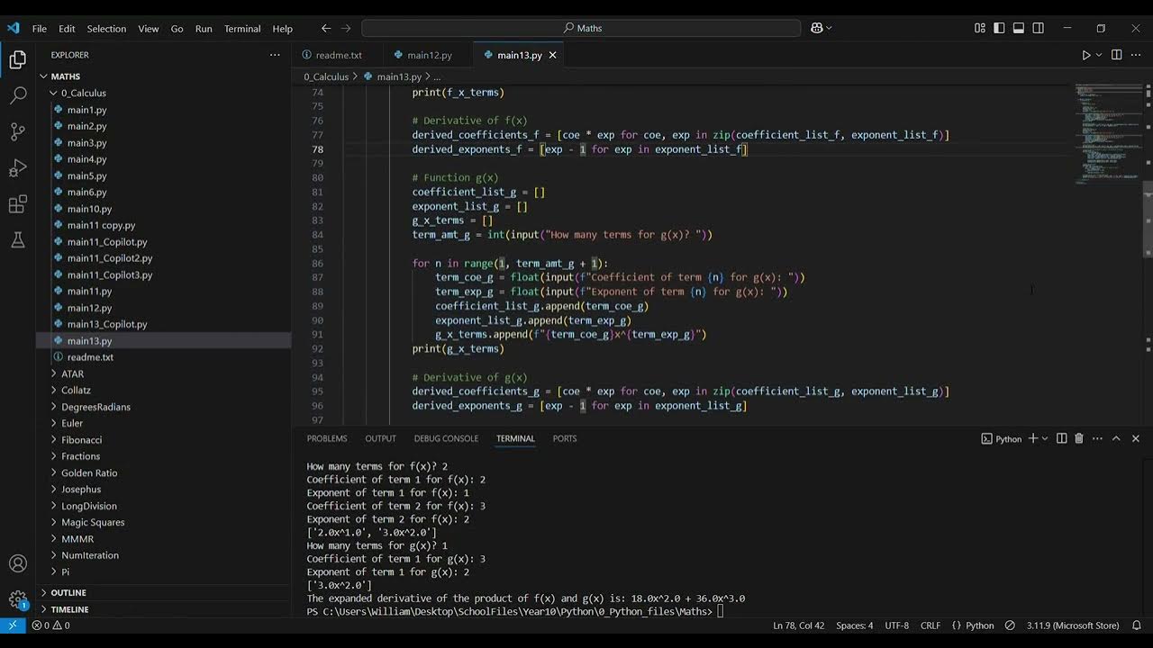 Calculus Python 11 3 2025 Part 1 - YouTube