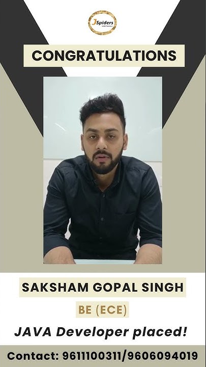 Student Successfully Placed | Java Full Stack Development | Jspiders Marathahalli | Saksham ...