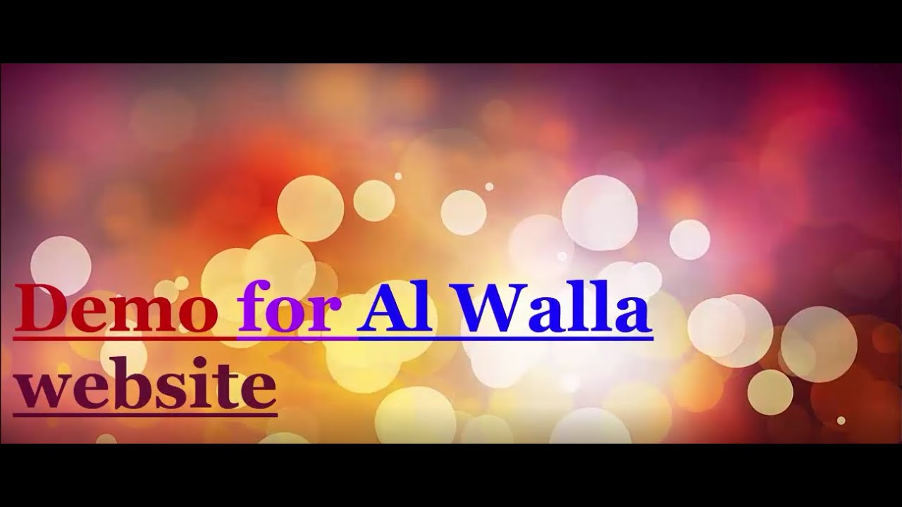 1 - Demo for website Al Walla using html css JavaScript 1 - YouTube