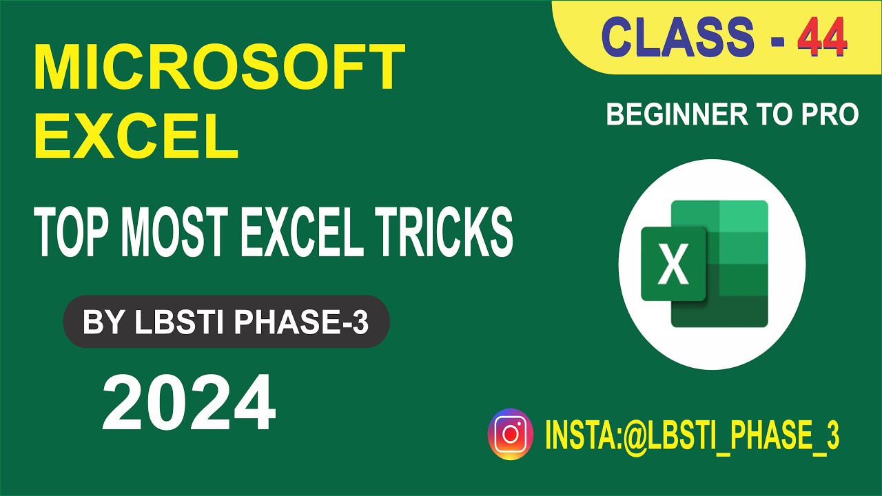 top most excel tricks in excel | lbsti phase 3 | beginner to pro ...