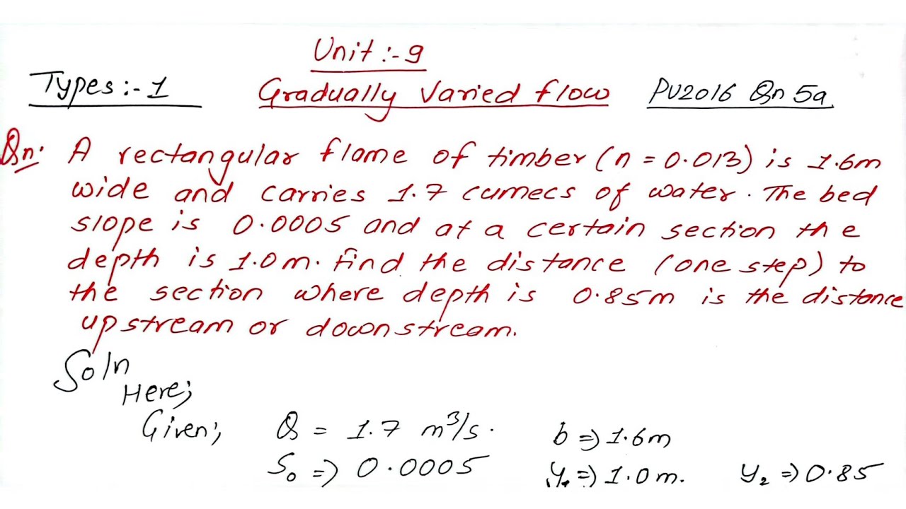 Unit:9 | Gradually Varied Flow | Types:1 | Hydraulics | BE Civil | 4th ...