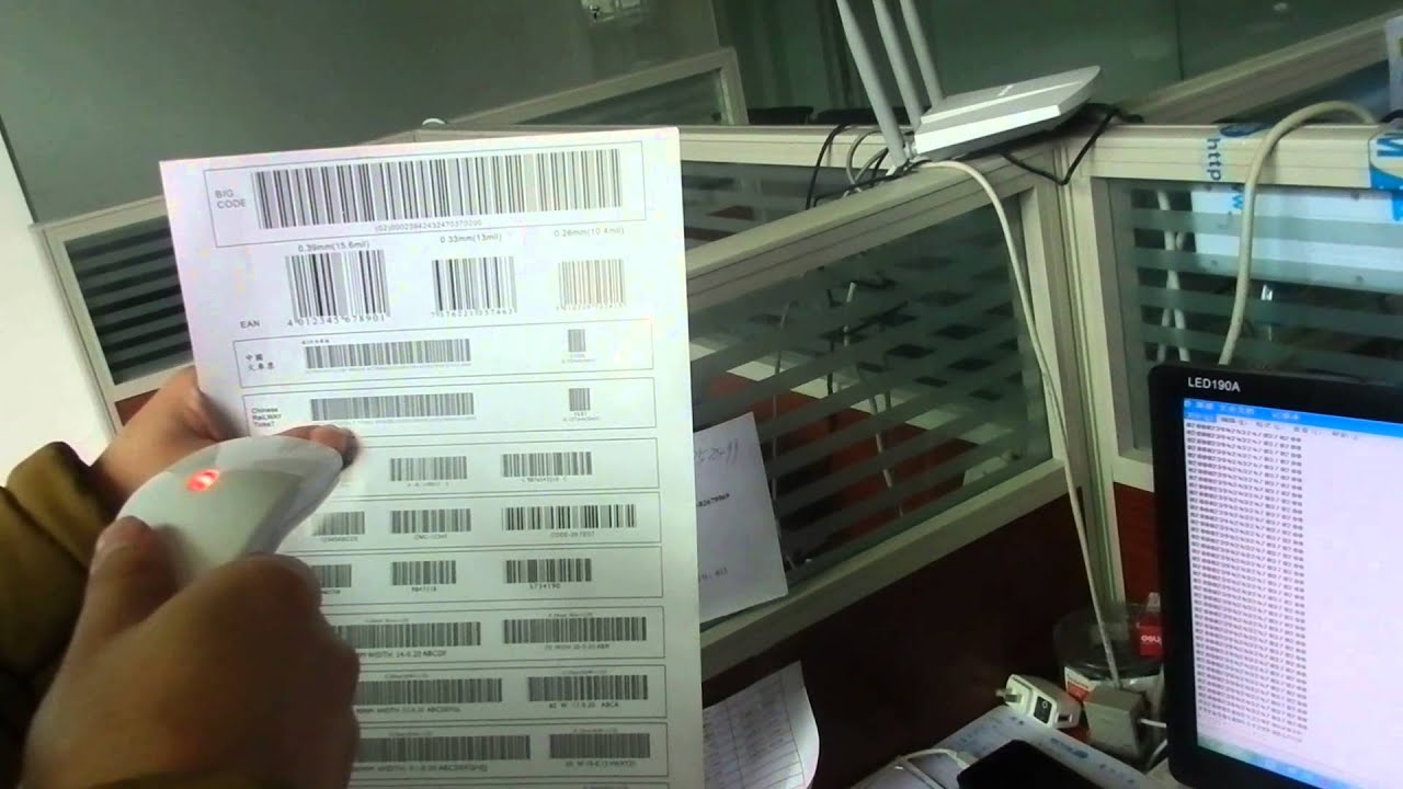 CCD barcode scanner test - YouTube