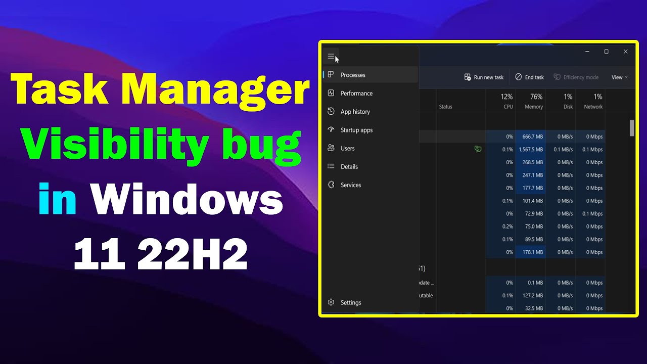 How to Fix Task Manager Visibility bug in Windows 11 22H2|After ...