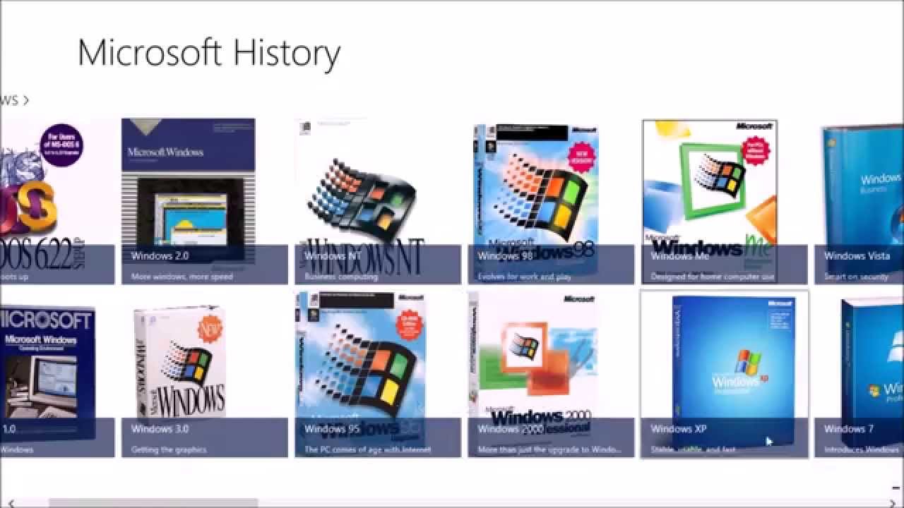 Microsoft History - Windows Store - YouTube