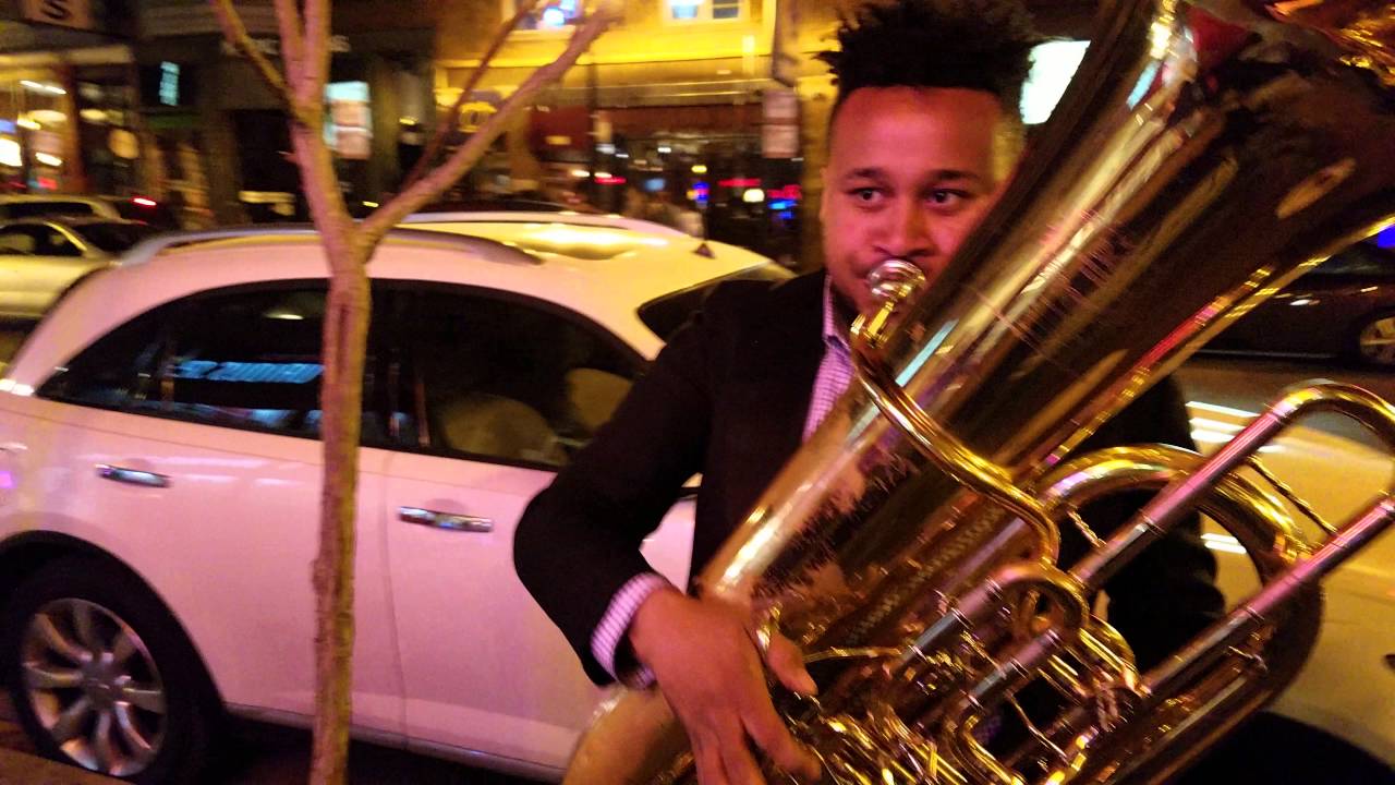 That Gray Guy - Tuba Performance in Wicker Park - YouTube