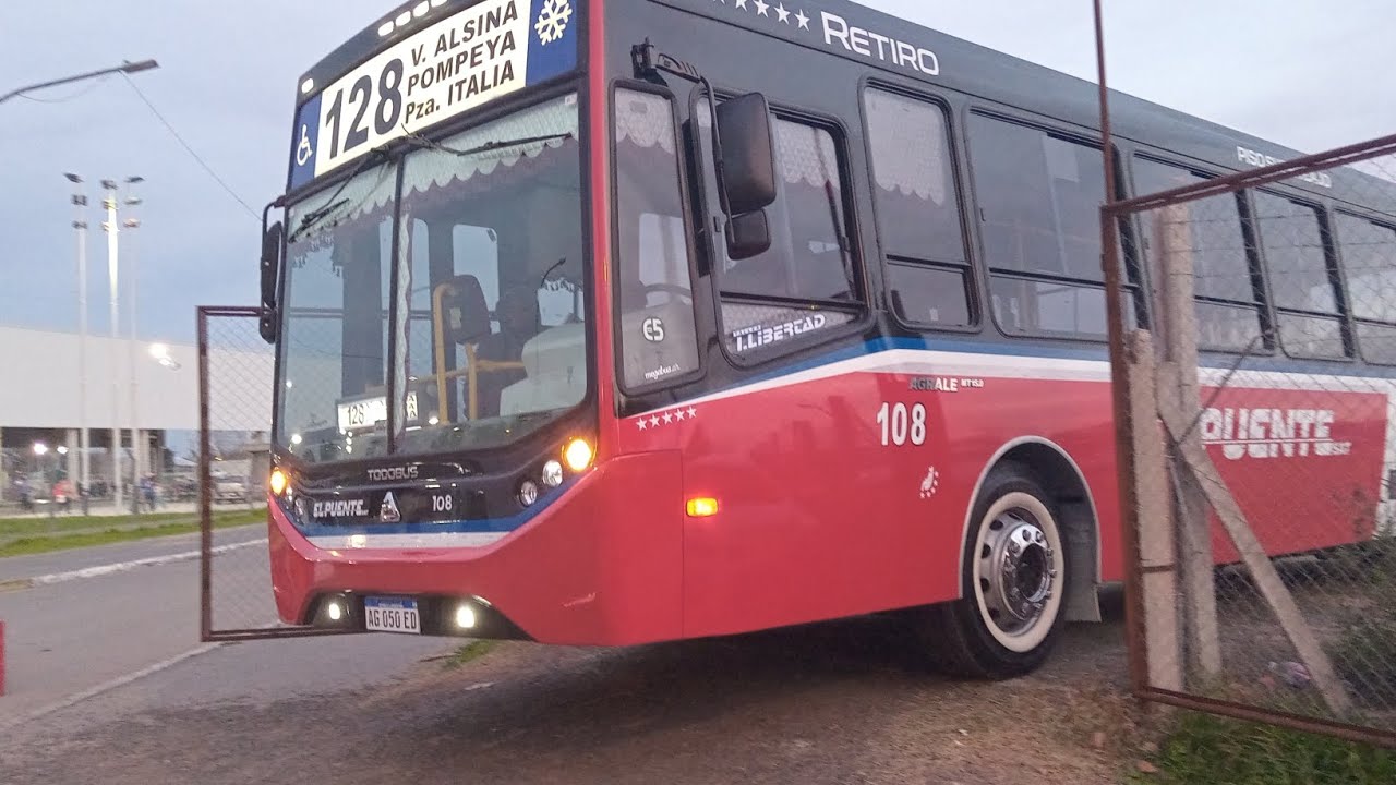 Linea 128 int 108 (Todo bus retiro) Saliendo de la expo de Florencio ...