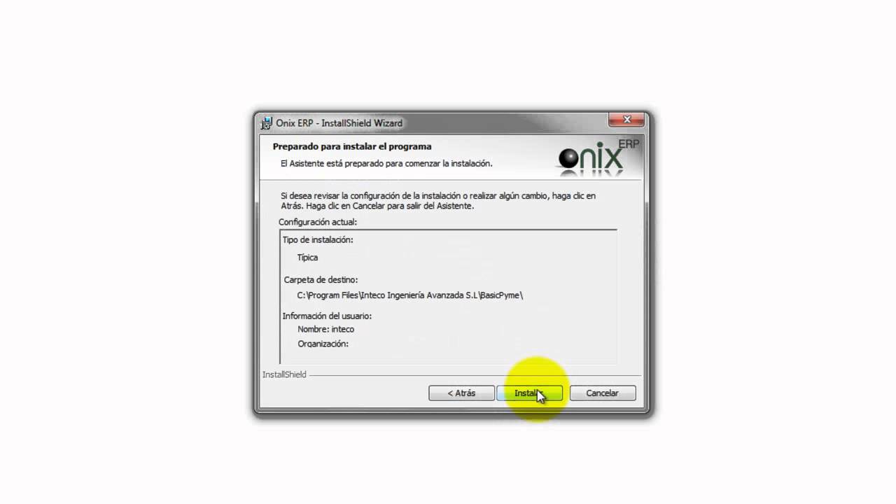 Video-Manual Onix ERP. Instalación del programa - YouTube
