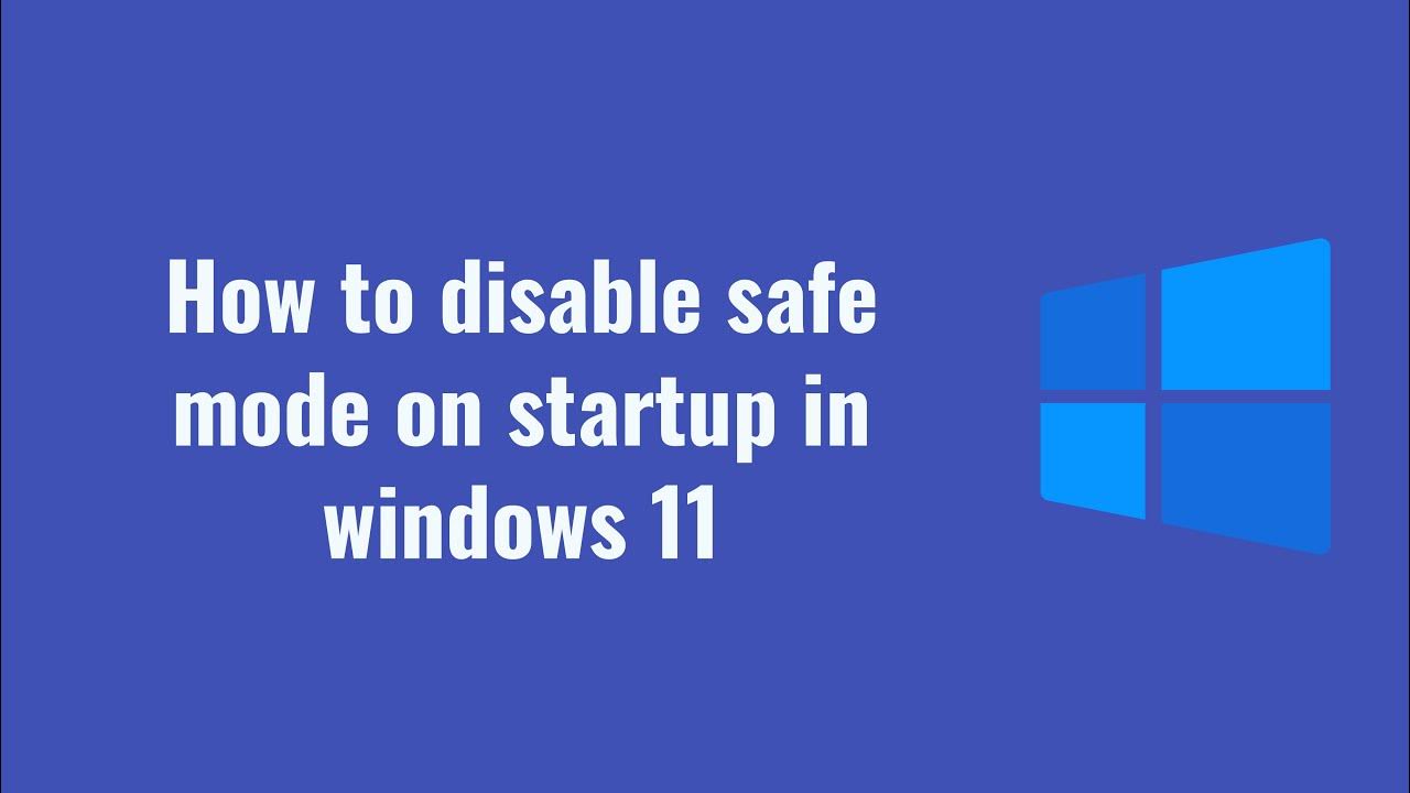 How to disable safe mode on startup in windows 11 - YouTube