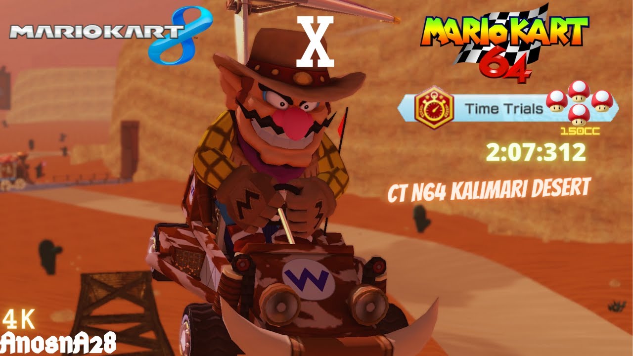 Mario kart 8: CT N64 Kalimari Desert Time Trial [Personal Best - 2:07: ...