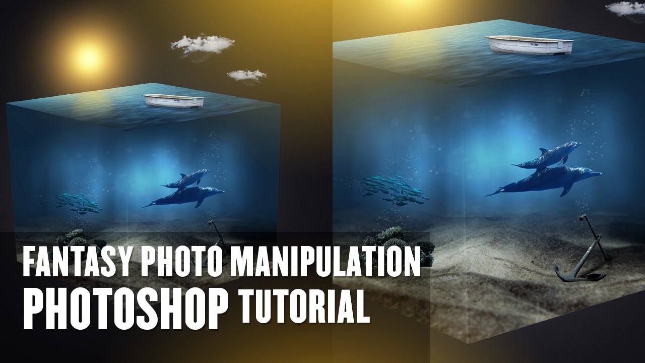 Photo Manipulation Photoshop Tutorial - Ocean Cube - YouTube